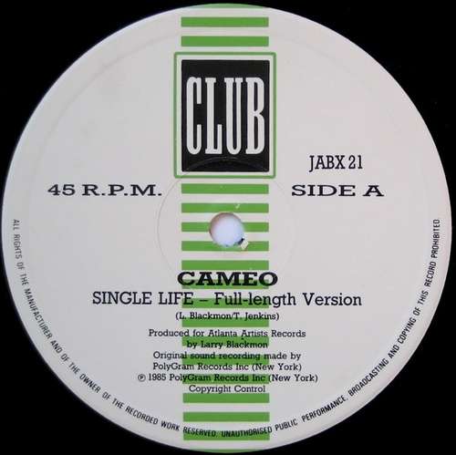 Cameo - Single Life (12", Single) - Vinyl Schallplatten Shop ...