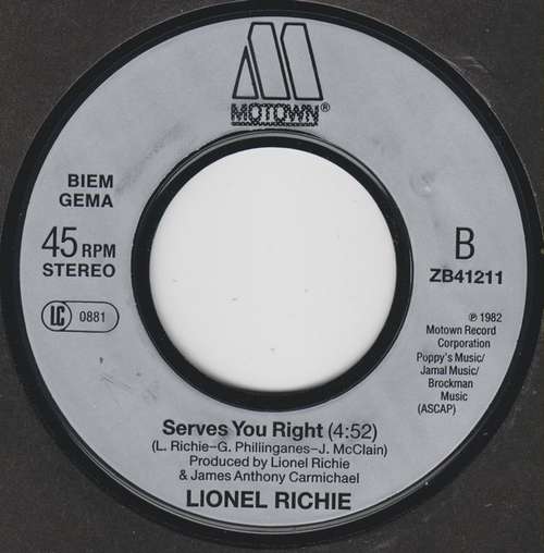 Lionel Richie - Se La (7", Single) - Vinyl Schallplatten Shop ...