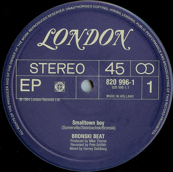 Bronski Beat - Smalltown Boy (12", EP) - Vinyl Schallplatten Shop ...