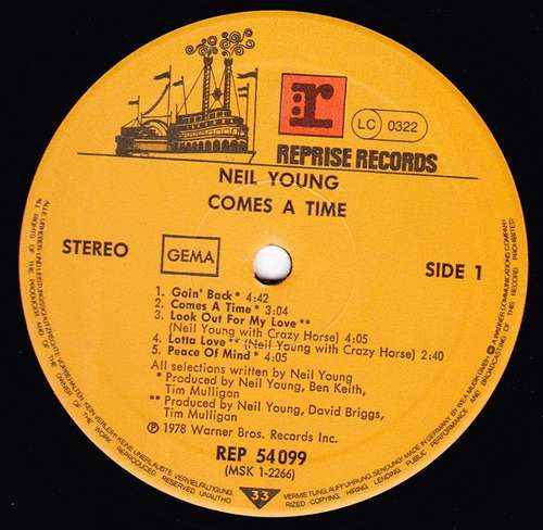 Neil Young - Comes A Time (LP, Album) - Vinyl Schallplatten Shop ...